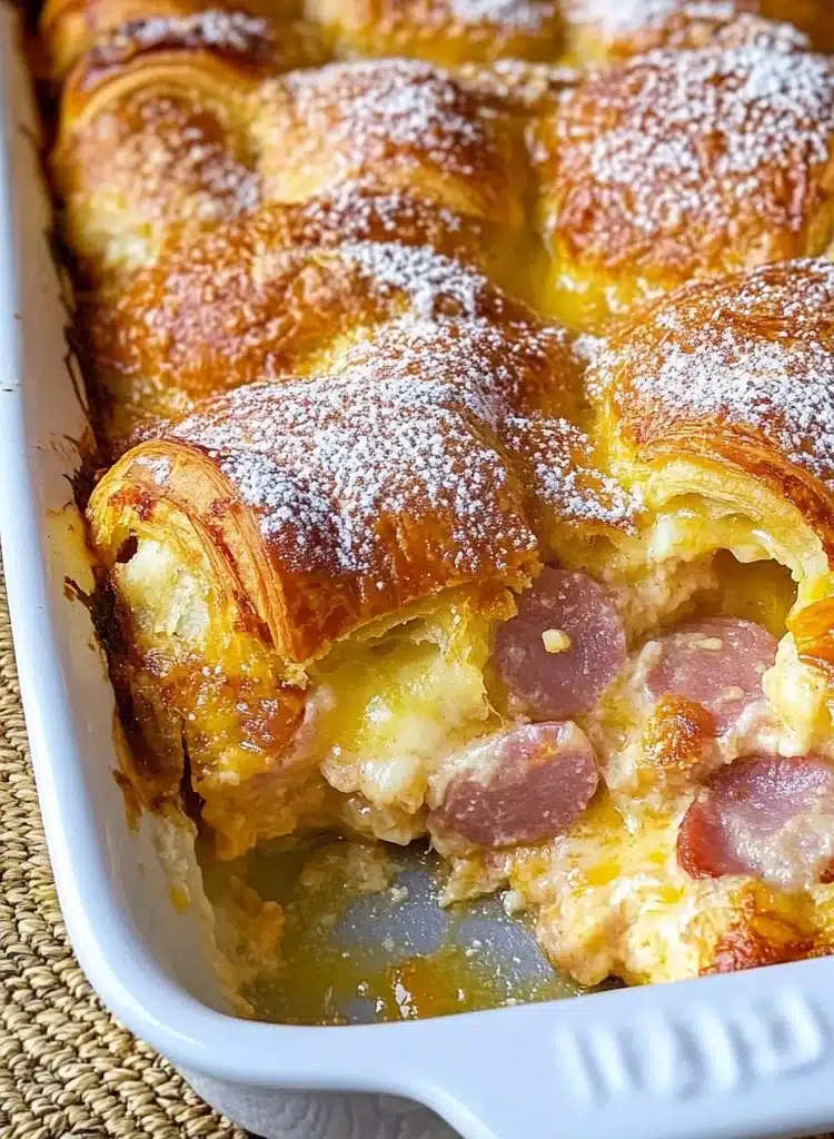 Ham and Cheese Croissant Breakfast Casserole - Things Cook