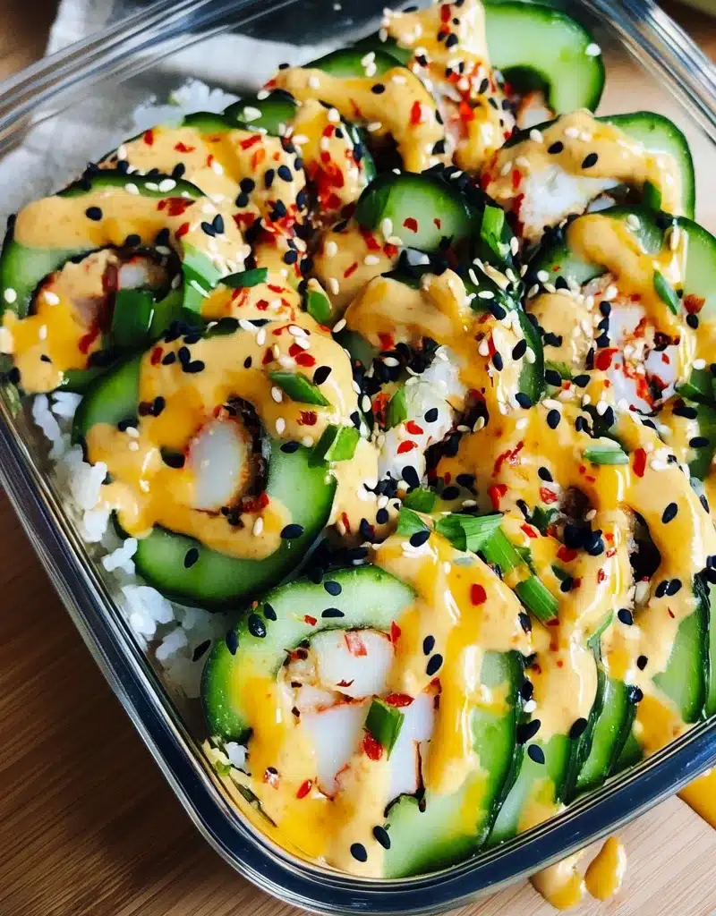 Easy California Roll Cucumber Salad Recipe - Things Cook