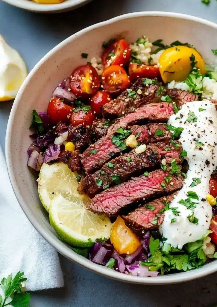 Delicious Mediterranean Steak Bowl Recipe - Things Cook