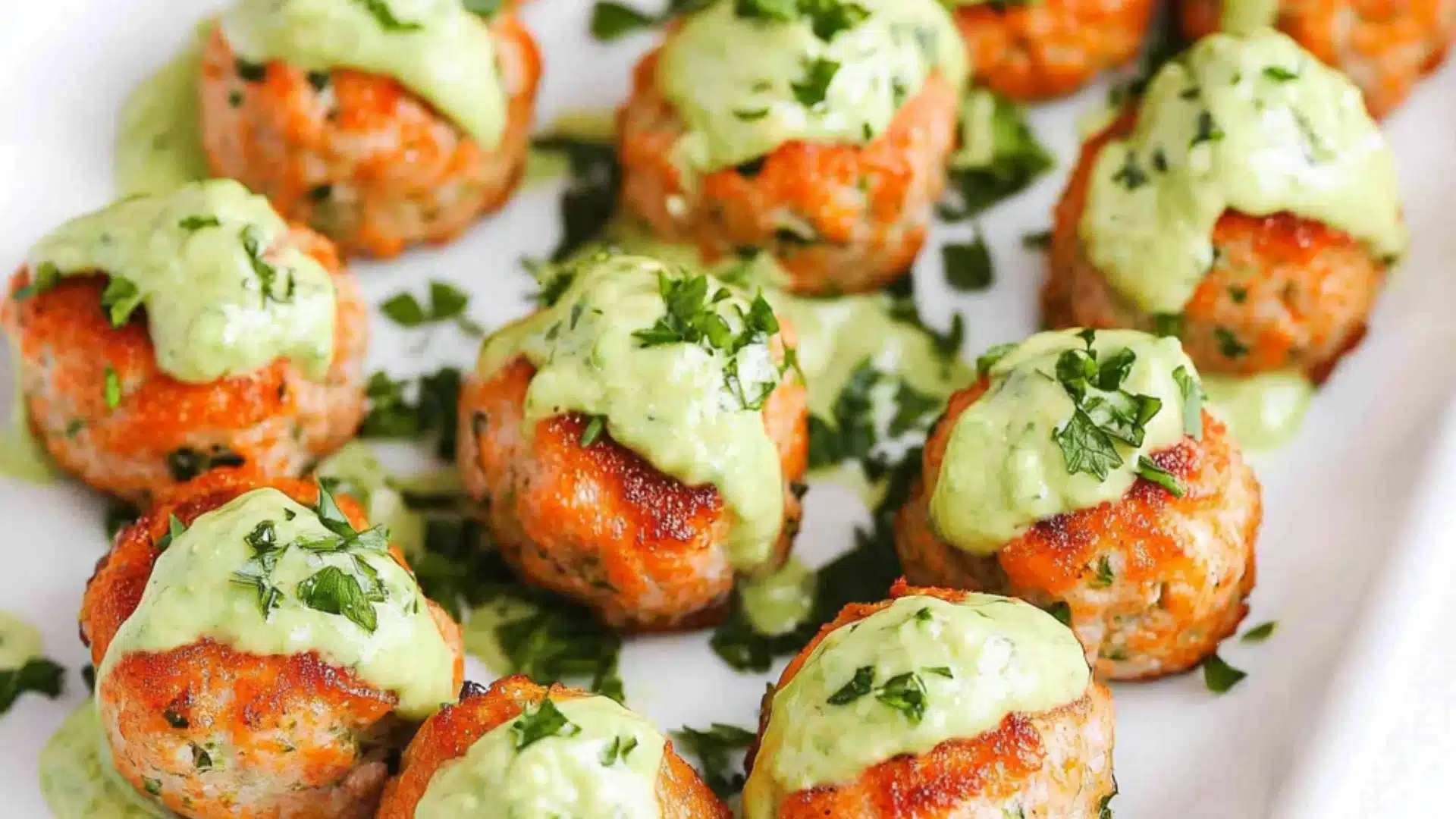 Delicious Baked Salmon Meatballs with Creamy Avocado Sauce - Things Cook
