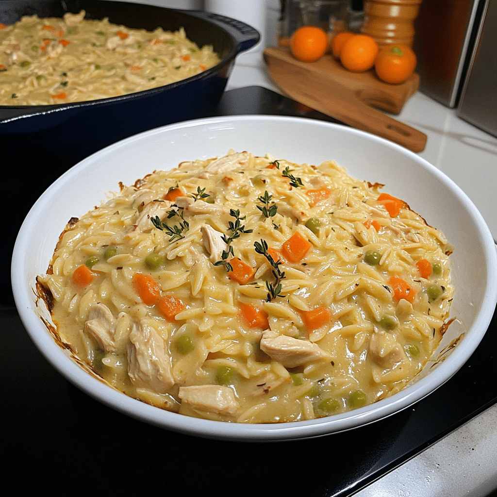 Best Creamy Chicken Pot Pie Orzo Recipe - Things Cook