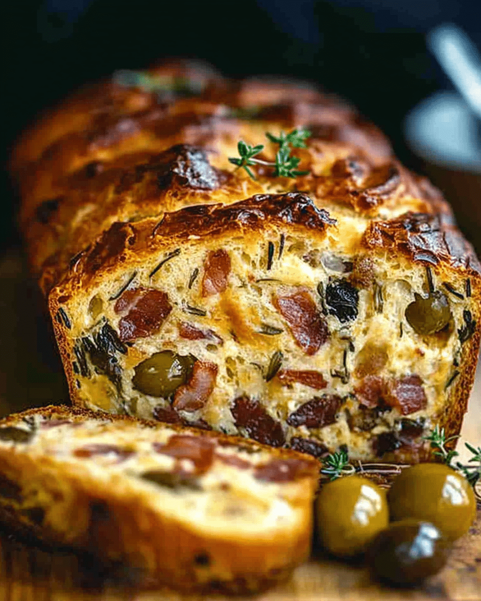 Irresistible Olive Bacon and Cheese Bread Recipe - Things Cook
