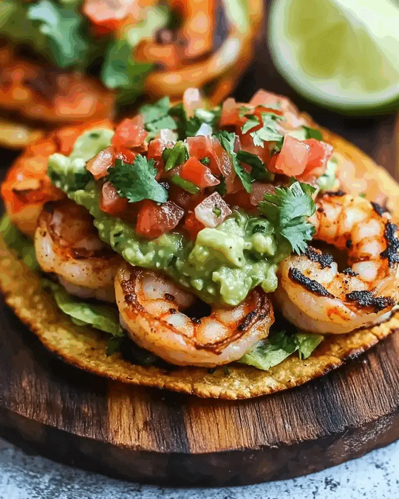 Irresistible Grilled Shrimp Tostadas with Guacamole & Pico de Gallo ...