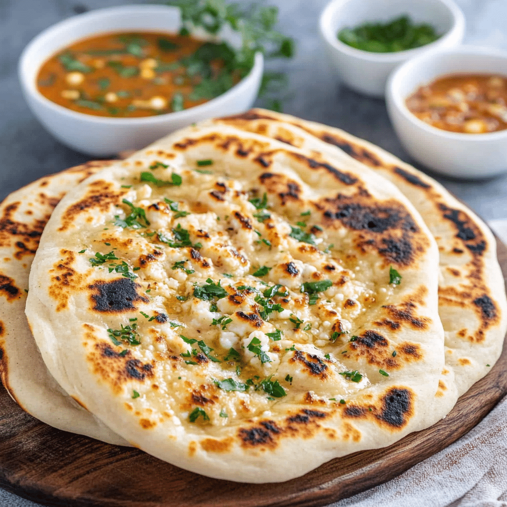 Easy Garlic Cottage Cheese Naan - Things Cook