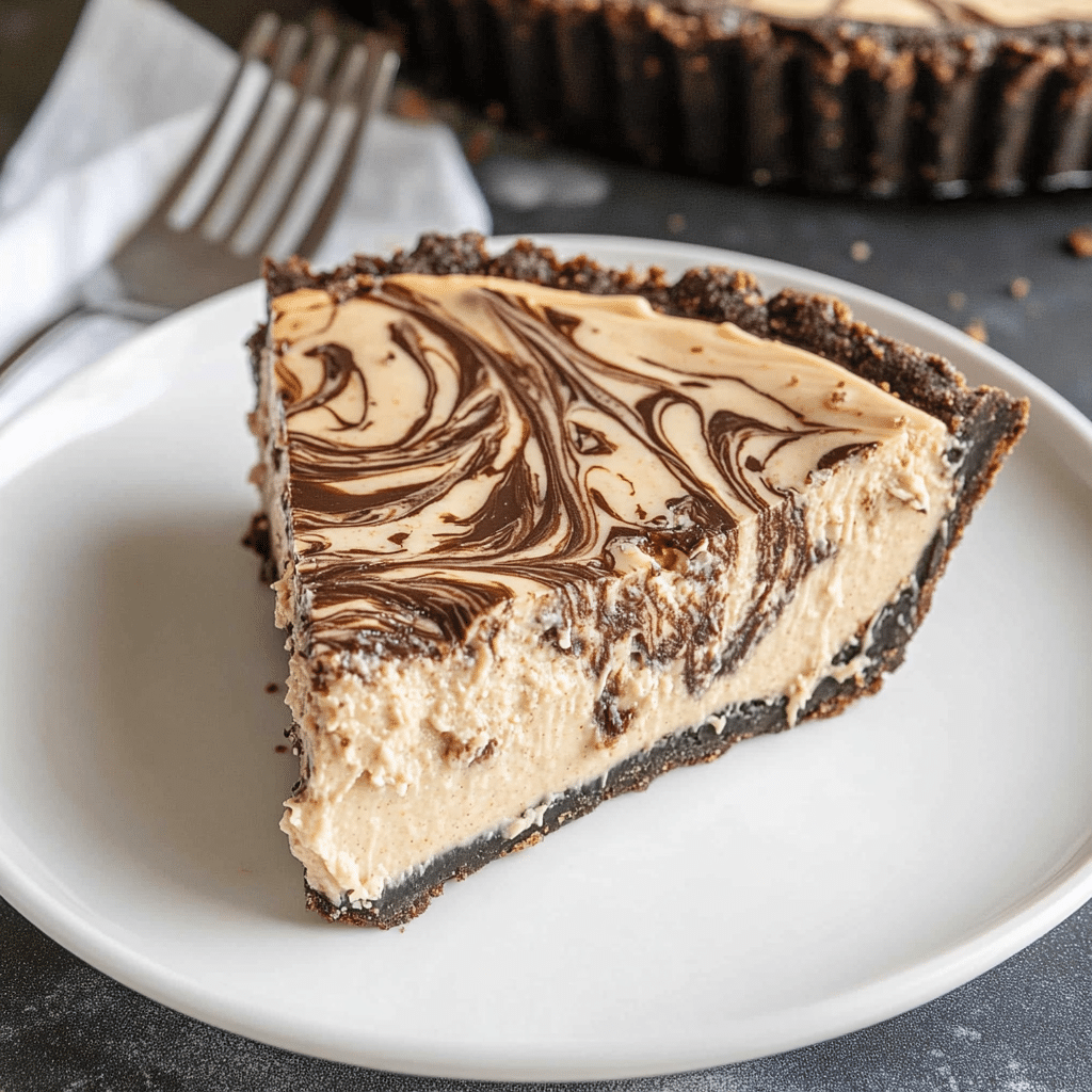 Easy Peanut Butter Fudge Swirl Pie - Things Cook