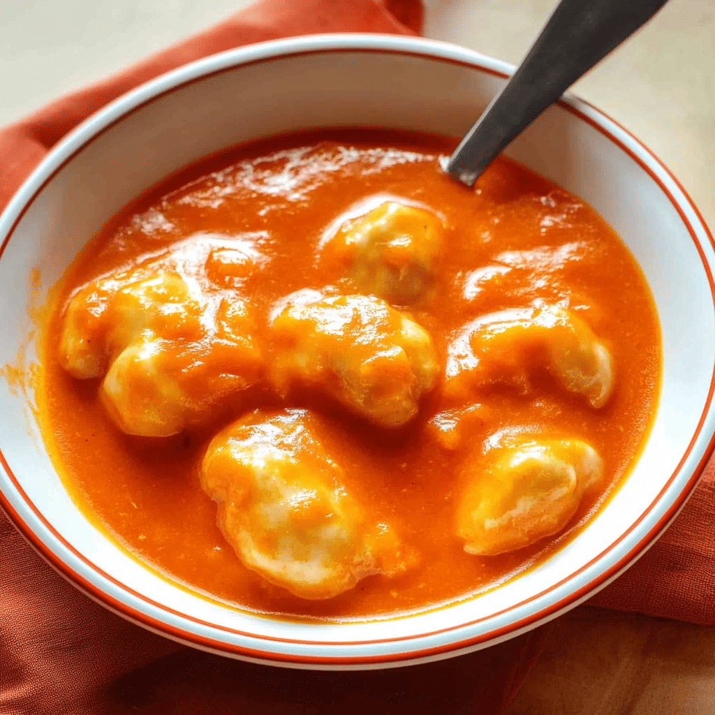 Easy Tomato Soup with Cheese Dumplings - Things Cook