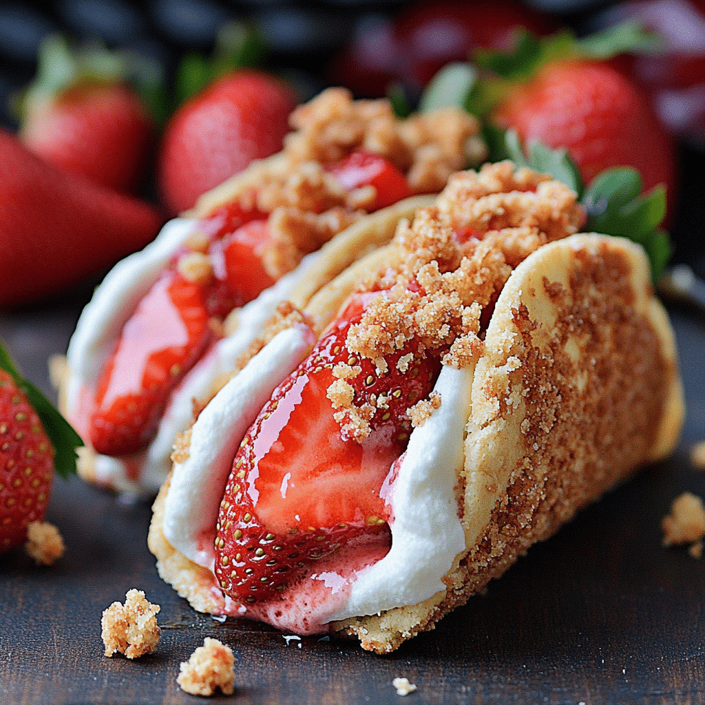 Easy Strawberry Crunch Cheesecake Tacos - Things Cook