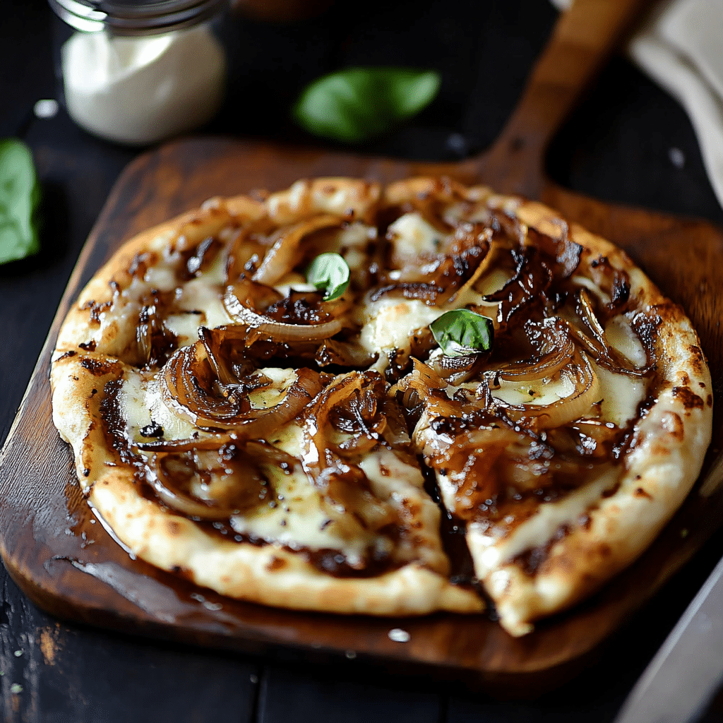 Easy Goat Cheese Caramelized Onion Pizza - Things Cook