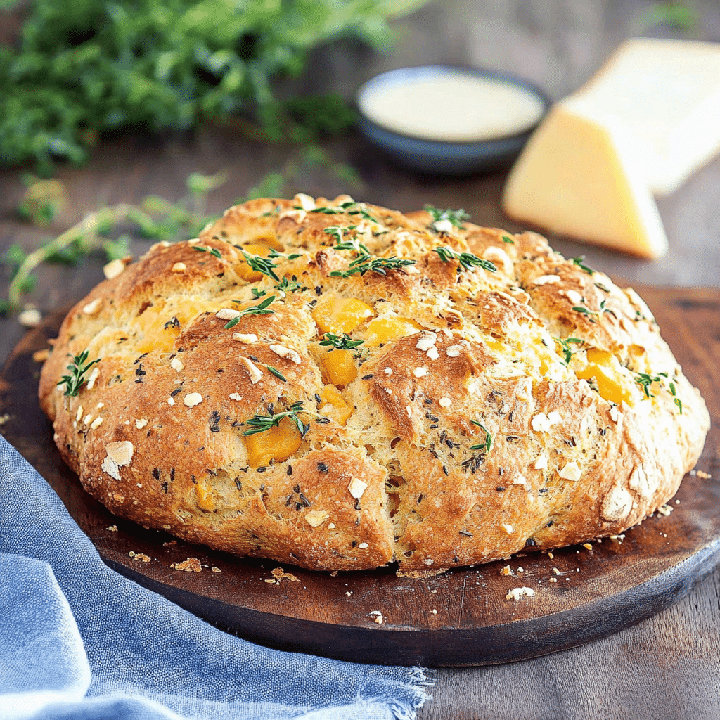 Easy Cheddar Herb Savory Irish Soda Bread - Things Cook