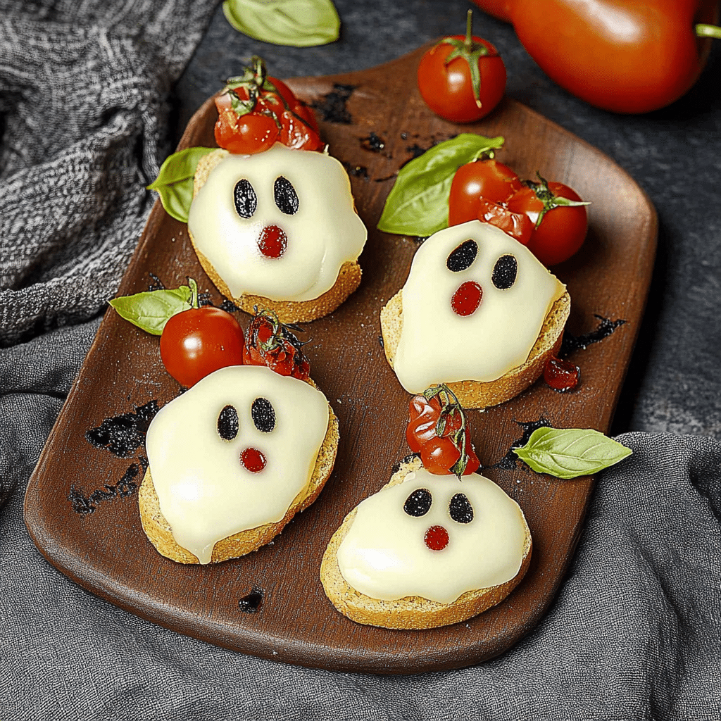 Delicious Boo Schetta Ghostly Caprese Bites Recipe - Things Cook