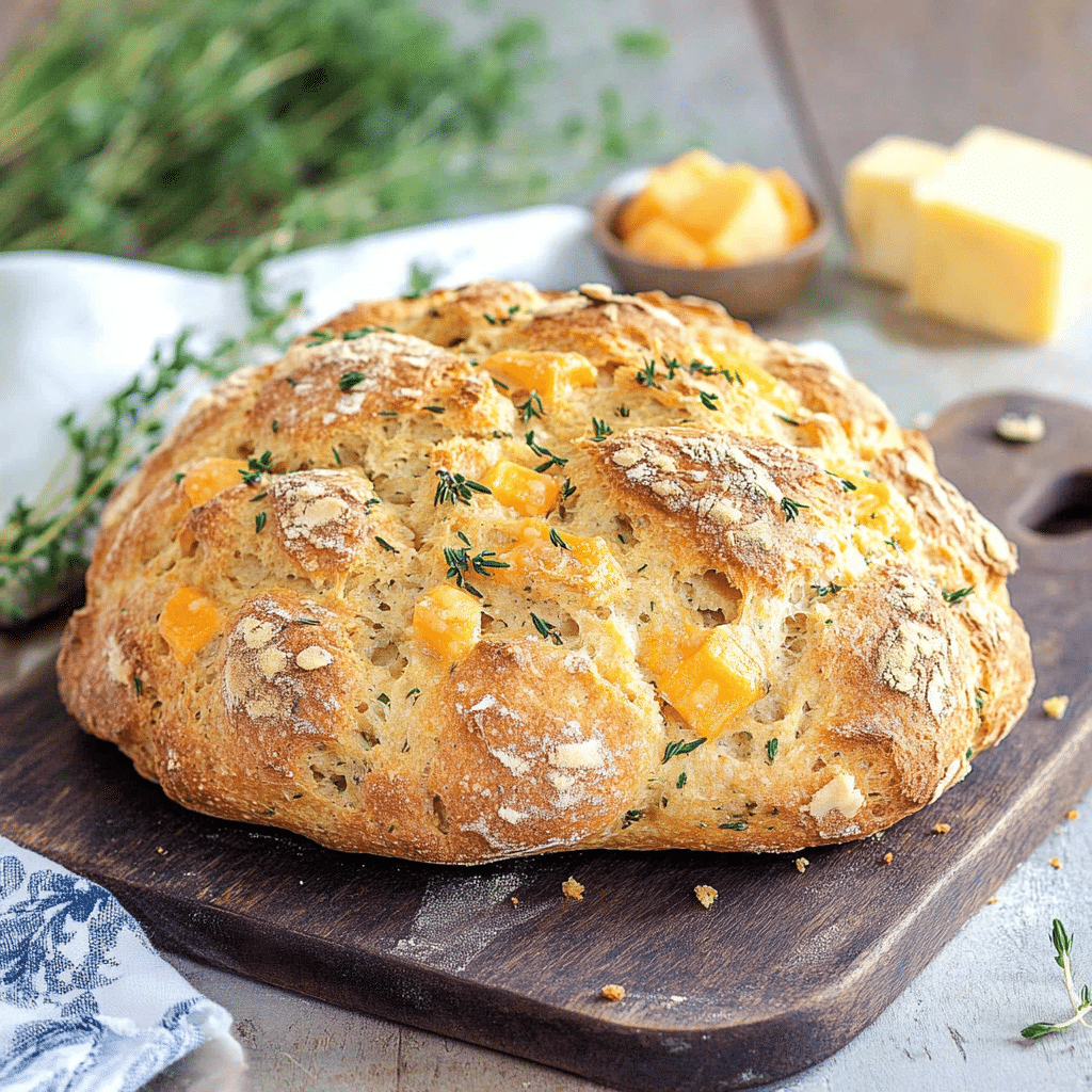 Easy Cheddar Herb Savory Irish Soda Bread - Things Cook