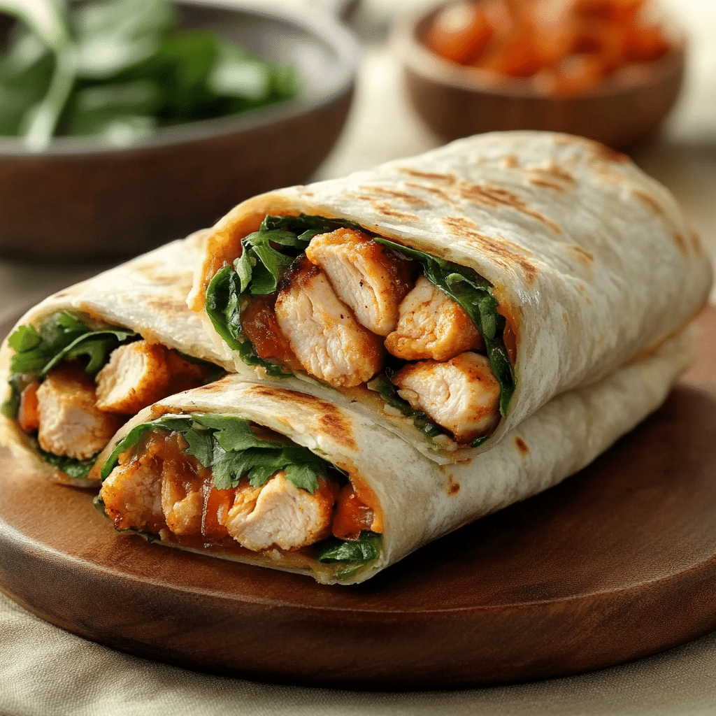 Easy Simple Sweet and Spicy Chicken Wraps - Things Cook