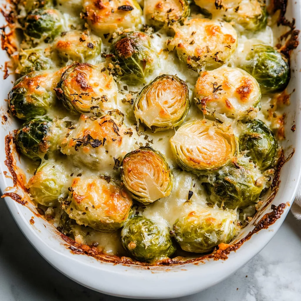 Healthy Creamy Brussels Sprouts With Cheese - Things Cook