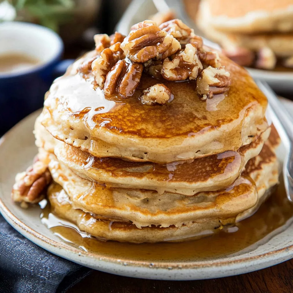 Best Butter Pecan Pancakes with Warm Maple Syrup - Things Cook