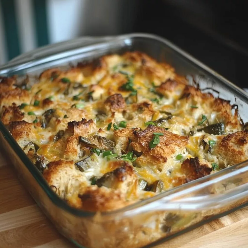 Perfect Savory Leek and Gruyère Bread Pudding Recipe - Things Cook