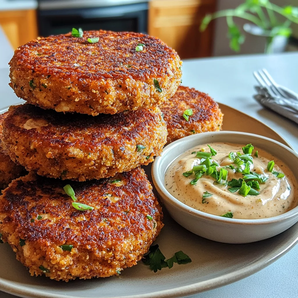 Easy Crispy Southern Chicken Cakes with Zesty Remoulade Sauce - Things Cook